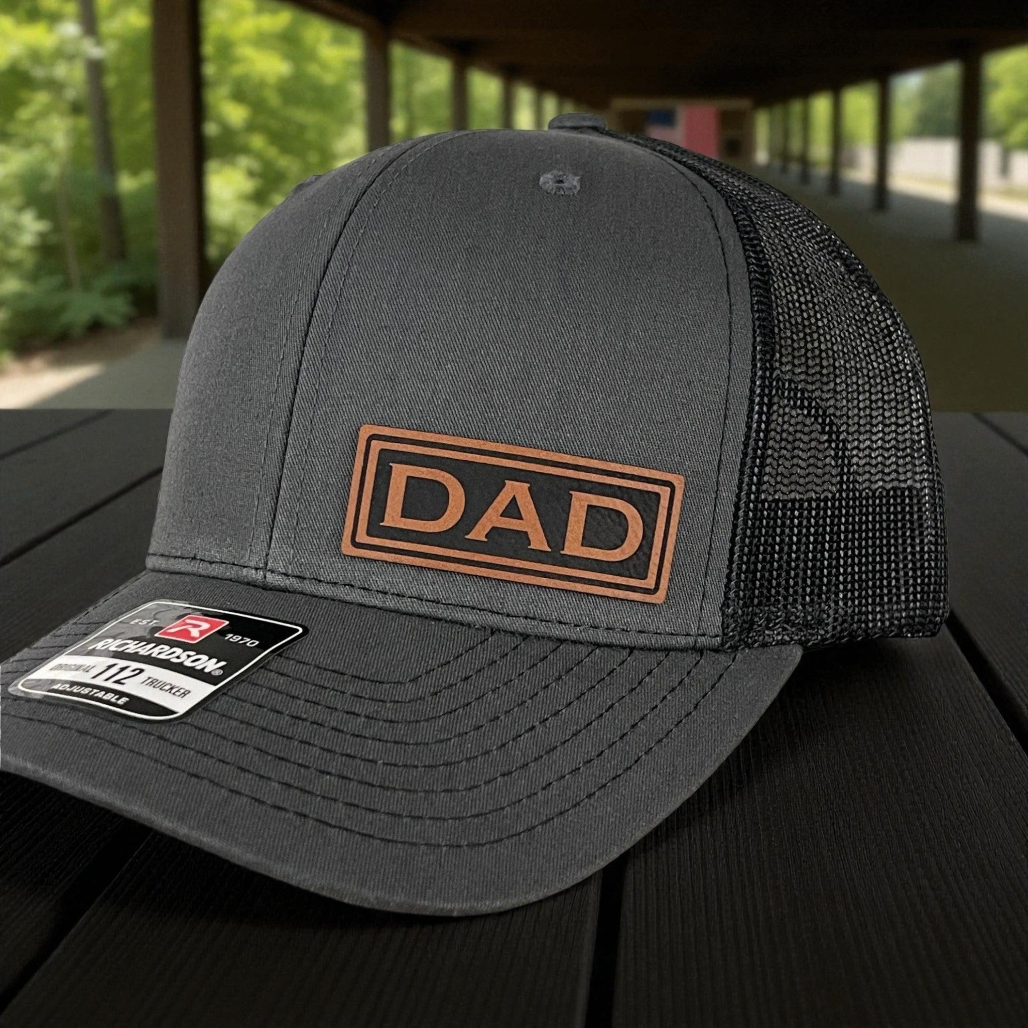 DAD Side Leather Patch Hat Charcoal/Black – VividEditions