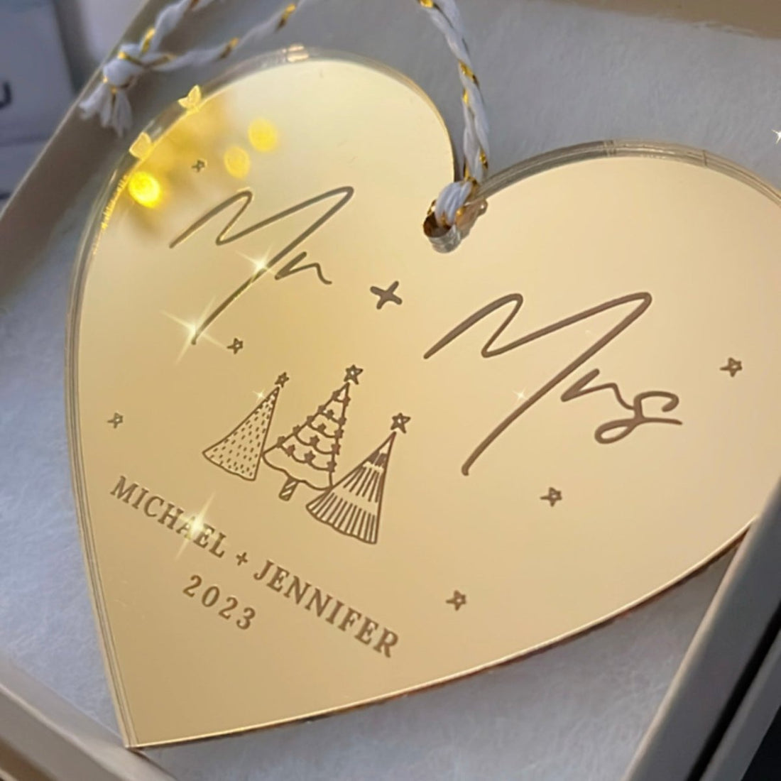 Mr & Mrs Personalized Heart Ornament – VividEditions