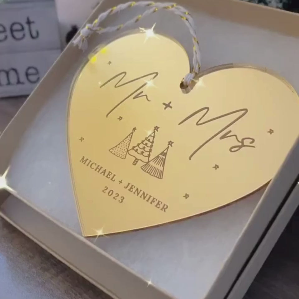 Mr & Mrs Personalized Heart Ornament – VividEditions