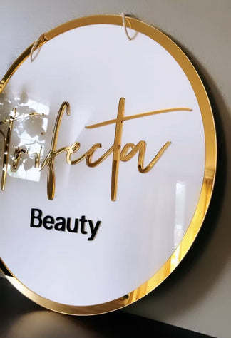 Round 3D Acrylic Business Sign - Beauty Bar, Hair Salon, Salon Suites ...