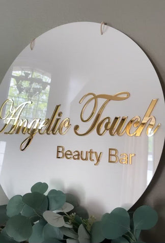 Round 3D Acrylic Business Sign - Beauty Bar, Hair Salon, Salon Suites ...