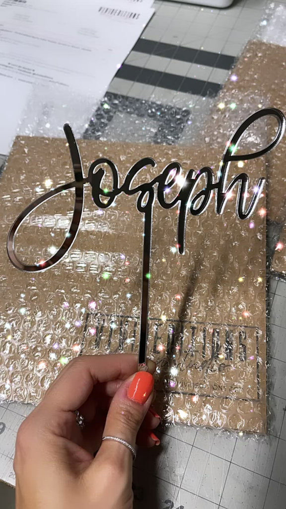 Personalized Name Cake Topper - Wedding Birthday Babyshower Cake ...