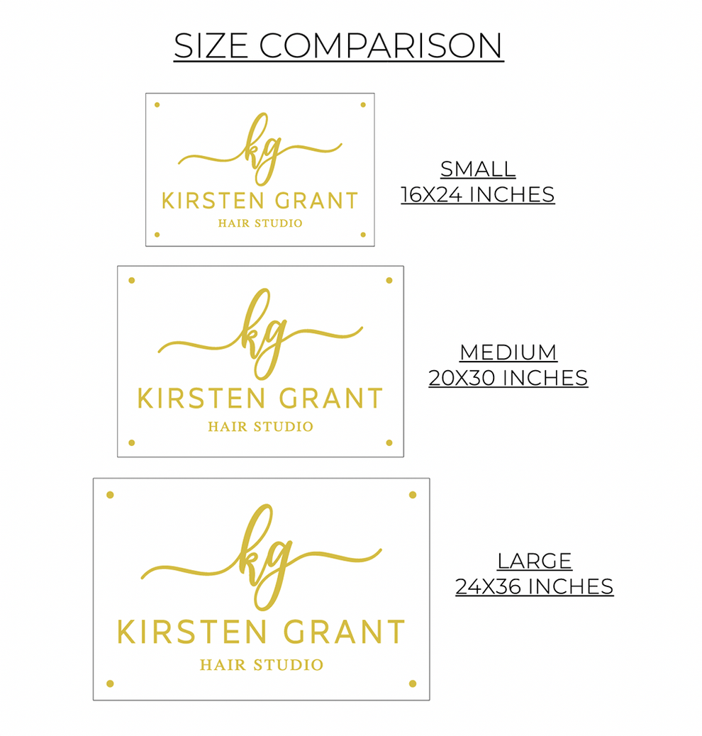 Rectangular 3D Acrylic Business Sign - Beauty Bar, Hair Salon, Salon ...