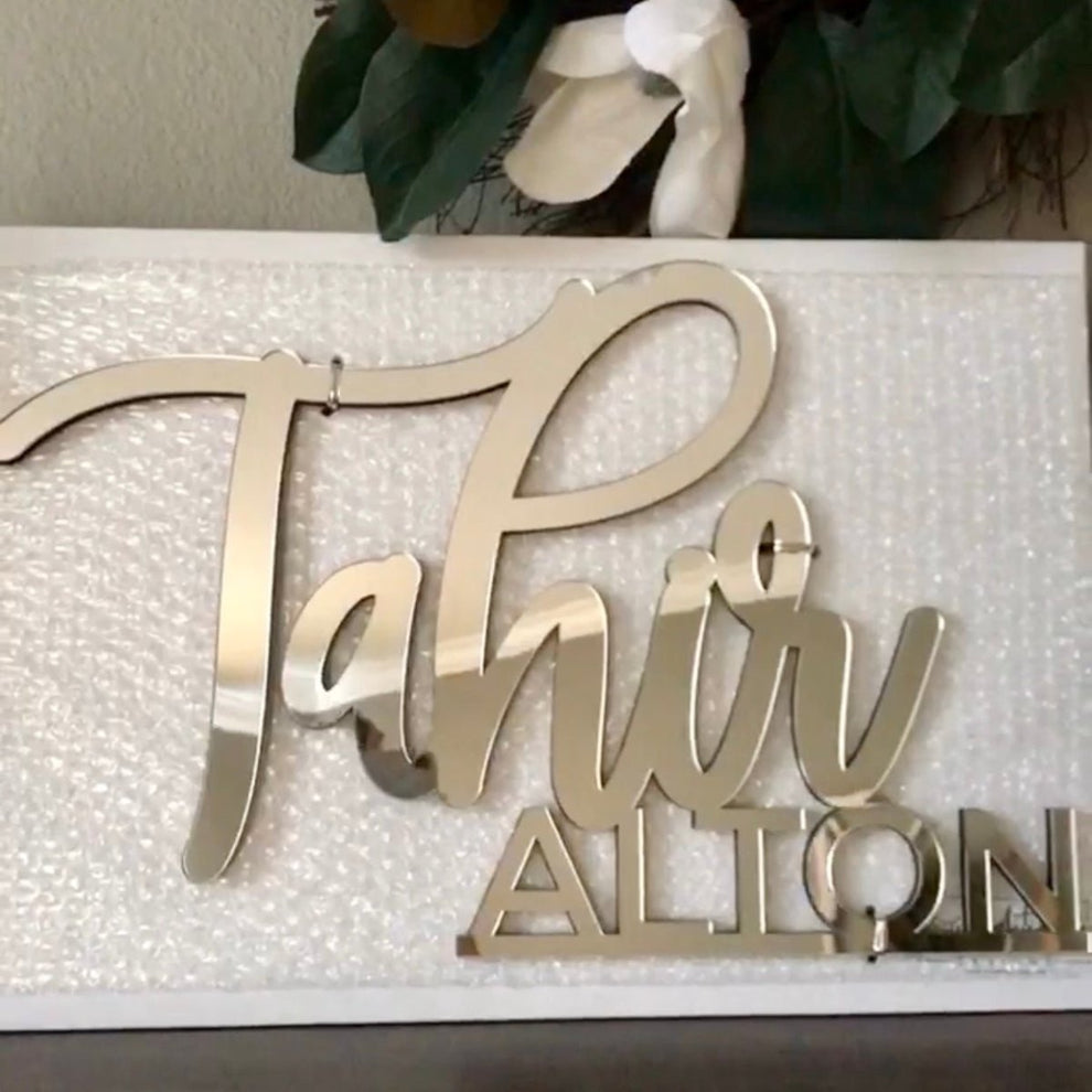 Baby Shower Birthday Wood Name Sign Backdrop Wall Decoration ...
