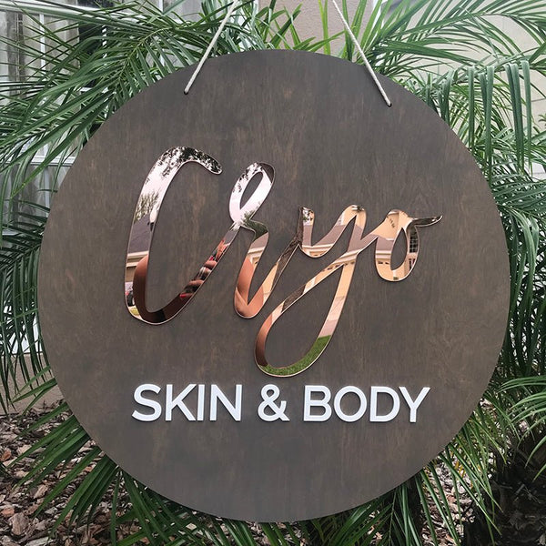 Round 3D Acrylic Business Sign - Beauty Bar, Hair Salon, Salon Suites ...