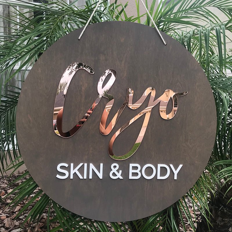 Round 3D Acrylic Business Sign - Beauty Bar, Hair Salon, Salon Suites ...