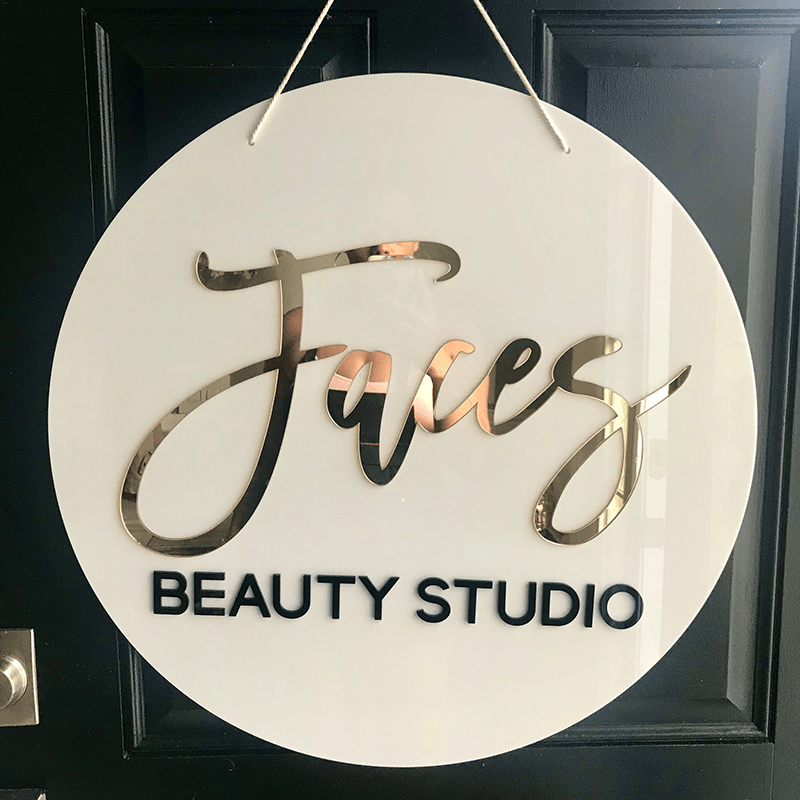 Round 3D Acrylic Business Sign - Beauty Bar, Hair Salon, Salon Suites ...