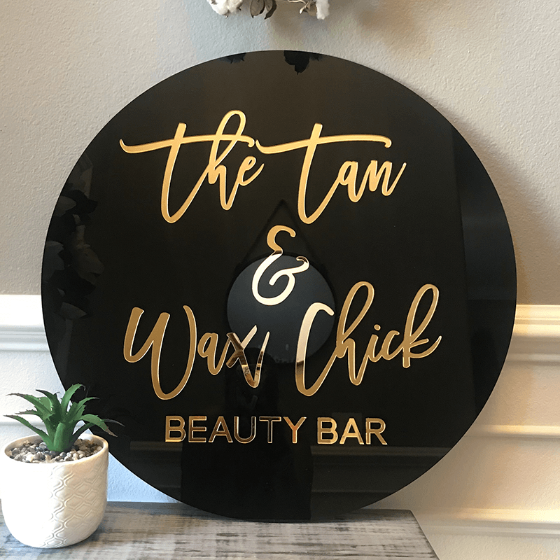Round 3D Acrylic Business Sign - Beauty Bar, Hair Salon, Salon Suites ...