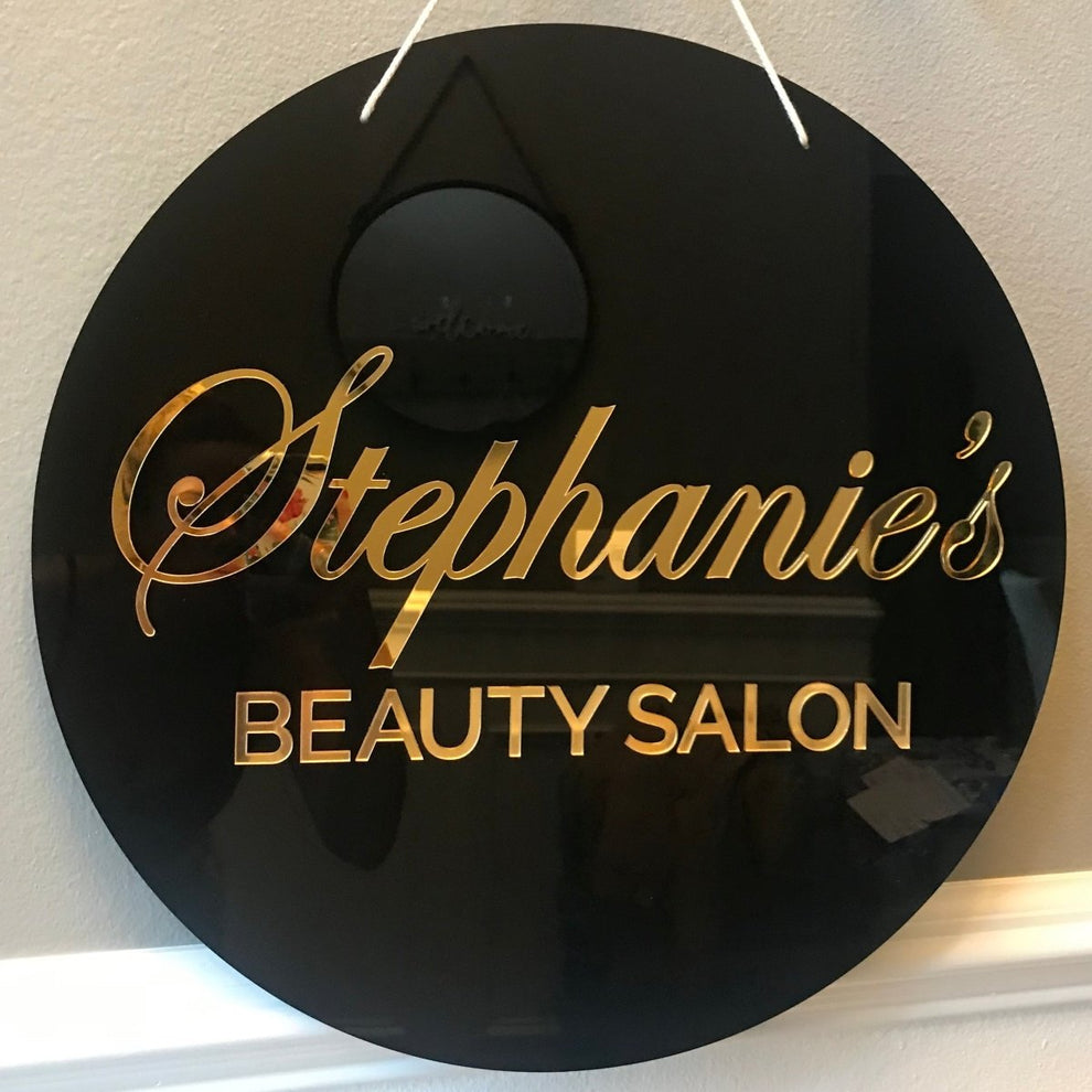 Round 3D Acrylic Business Sign - Beauty Bar, Hair Salon, Salon Suites ...