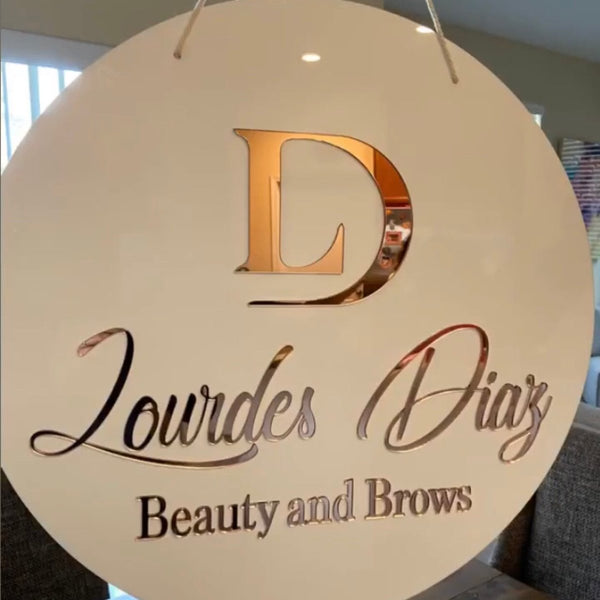Round 3D Acrylic Business Sign - Beauty Bar, Hair Salon, Salon Suites ...