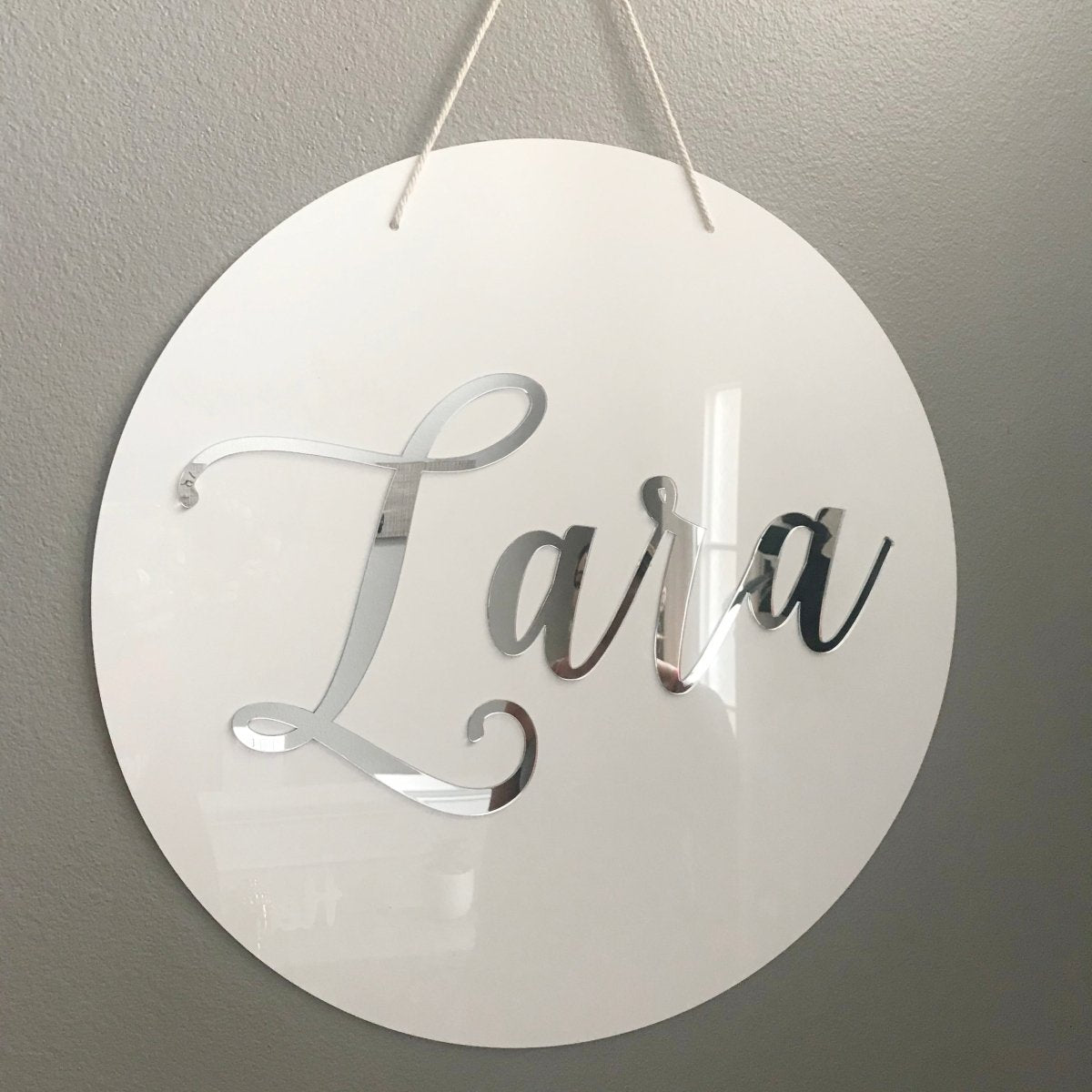 Round 3D Acrylic Name Sign - Baby Shower / Nursery Name Sign Backdrop ...