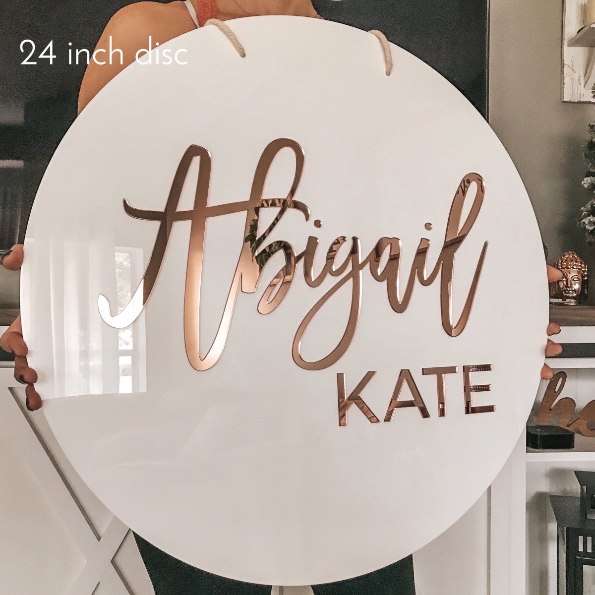 Round 3D Acrylic Name Sign - Baby Shower / Nursery Name Sign Backdrop ...