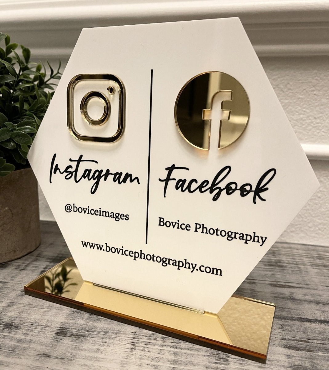 Acrylic Social Media Business Sign - Beauty Bar, Hair Salon, Salon ...
